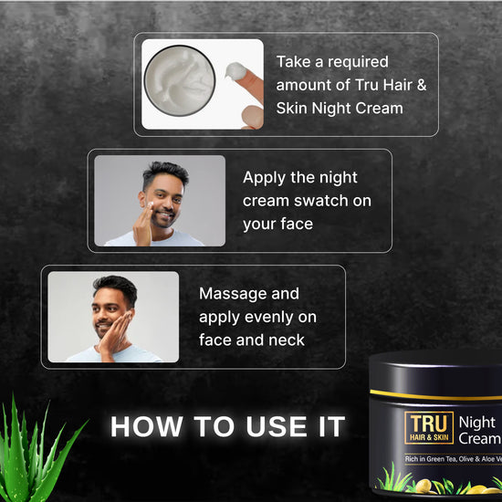 Night Cream with Green Tea & Niacinamide for skin repair – Tru Hair and ...
