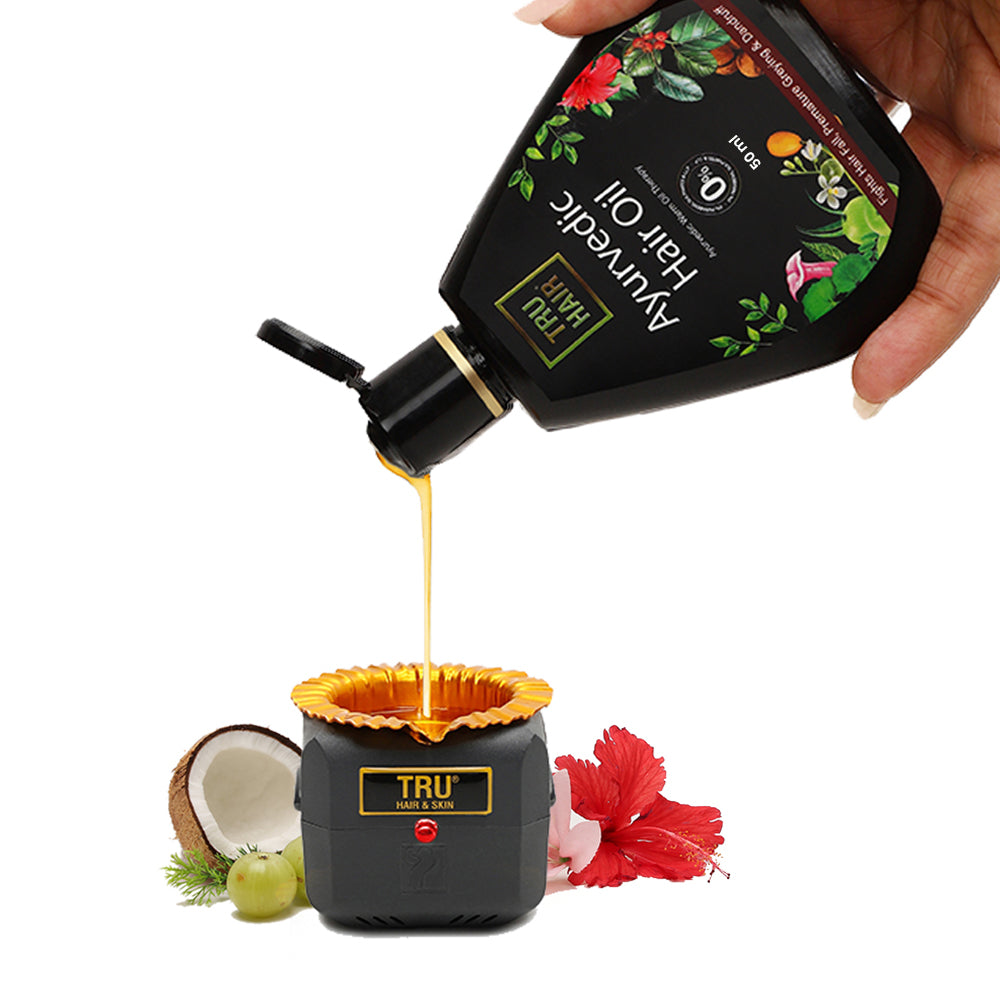 Ayurvedic Hair Oil For Hair Growth with Free Heater | 50ml – Tru Hair ...